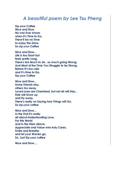 A beautiful poem by Lee Tzu Pheng - Catholic Diocese of Auckland